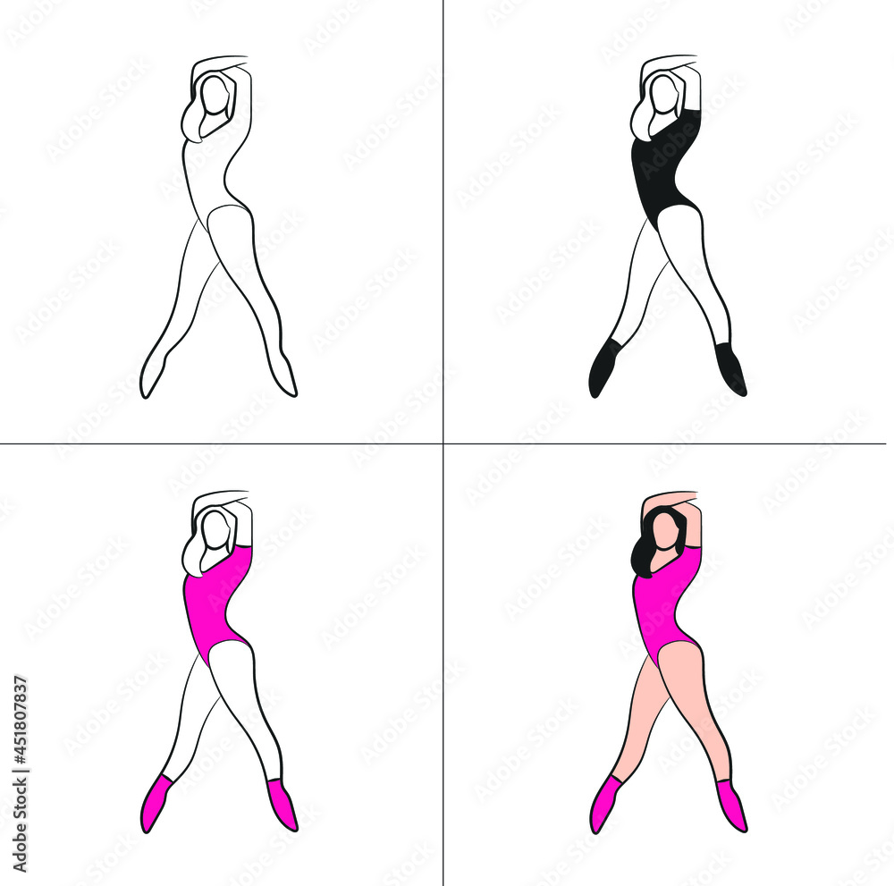 Silhouette of beautiful woman body vector illustration. Beautiful curvy ...