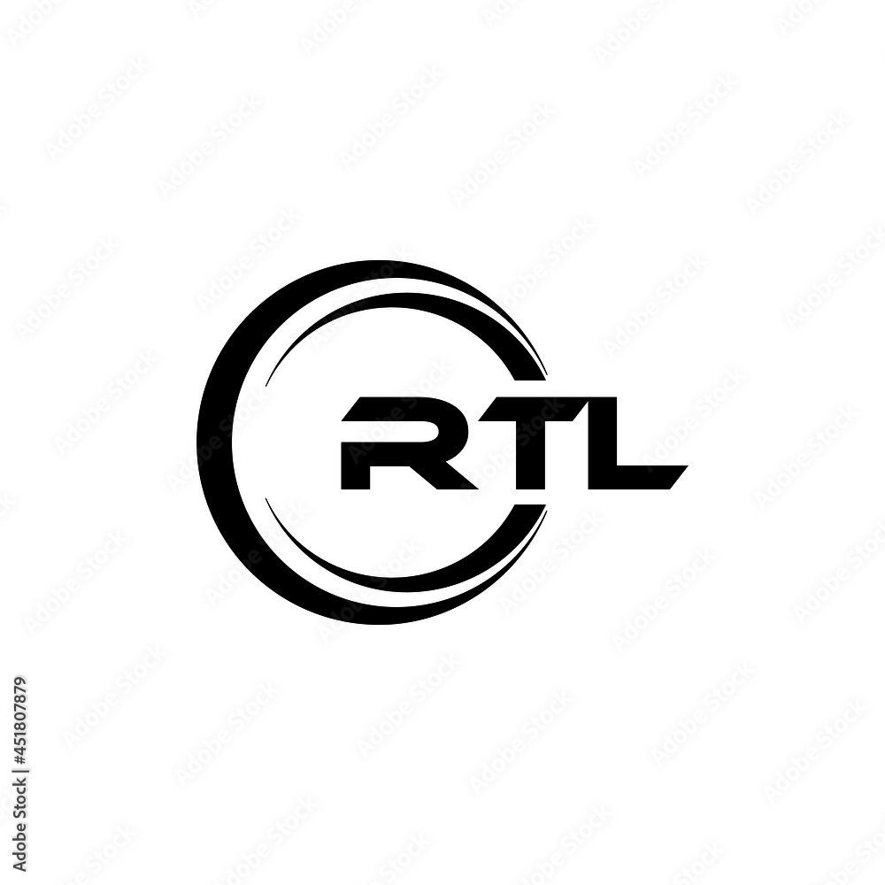 RTL letter logo design with white background in illustrator, vector ...