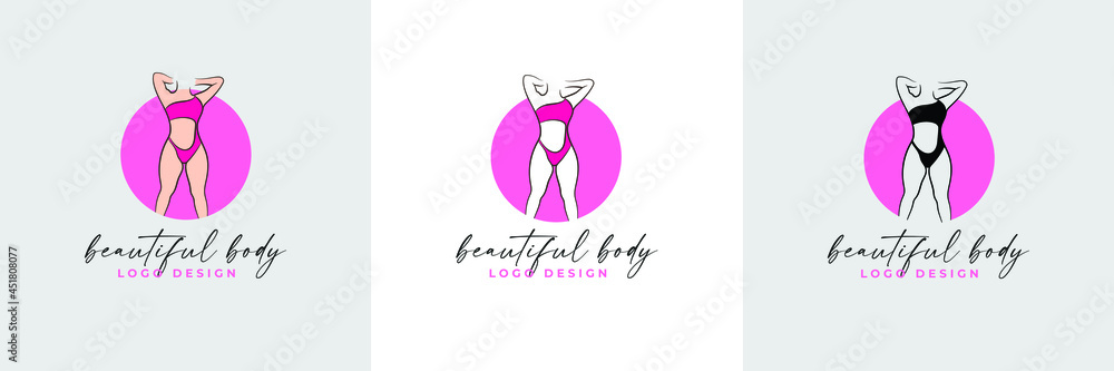 Silhouette of beautiful woman body vector illustration. Beautiful curvy ...