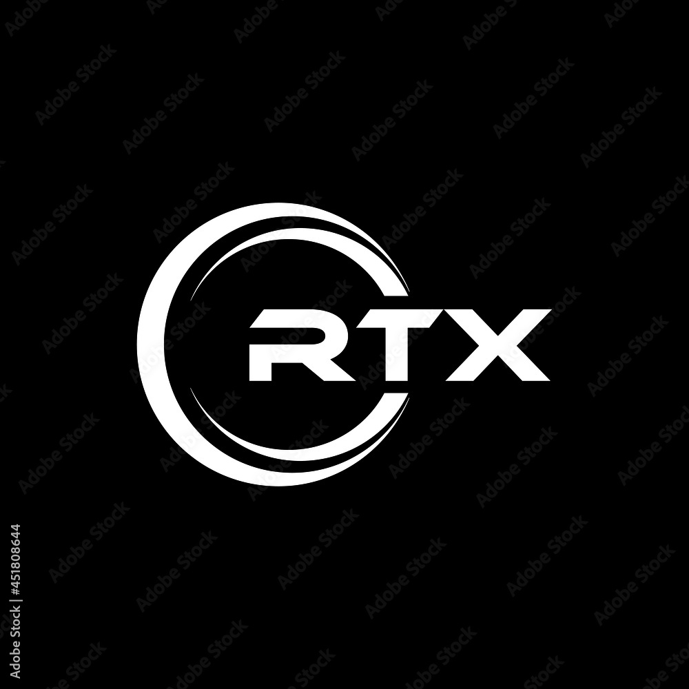 Vecteur Stock RTX letter logo design with black background in ...