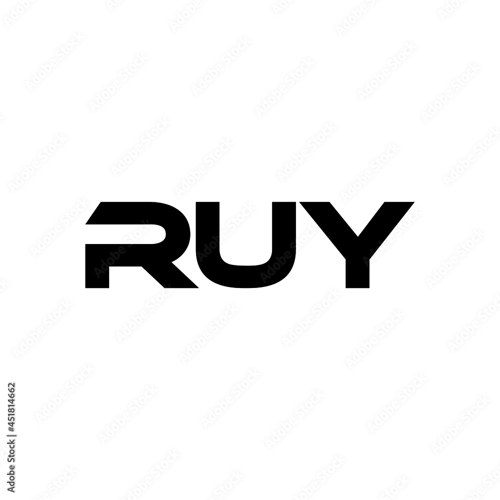 RUY letter logo design with white background in illustrator, vector ...
