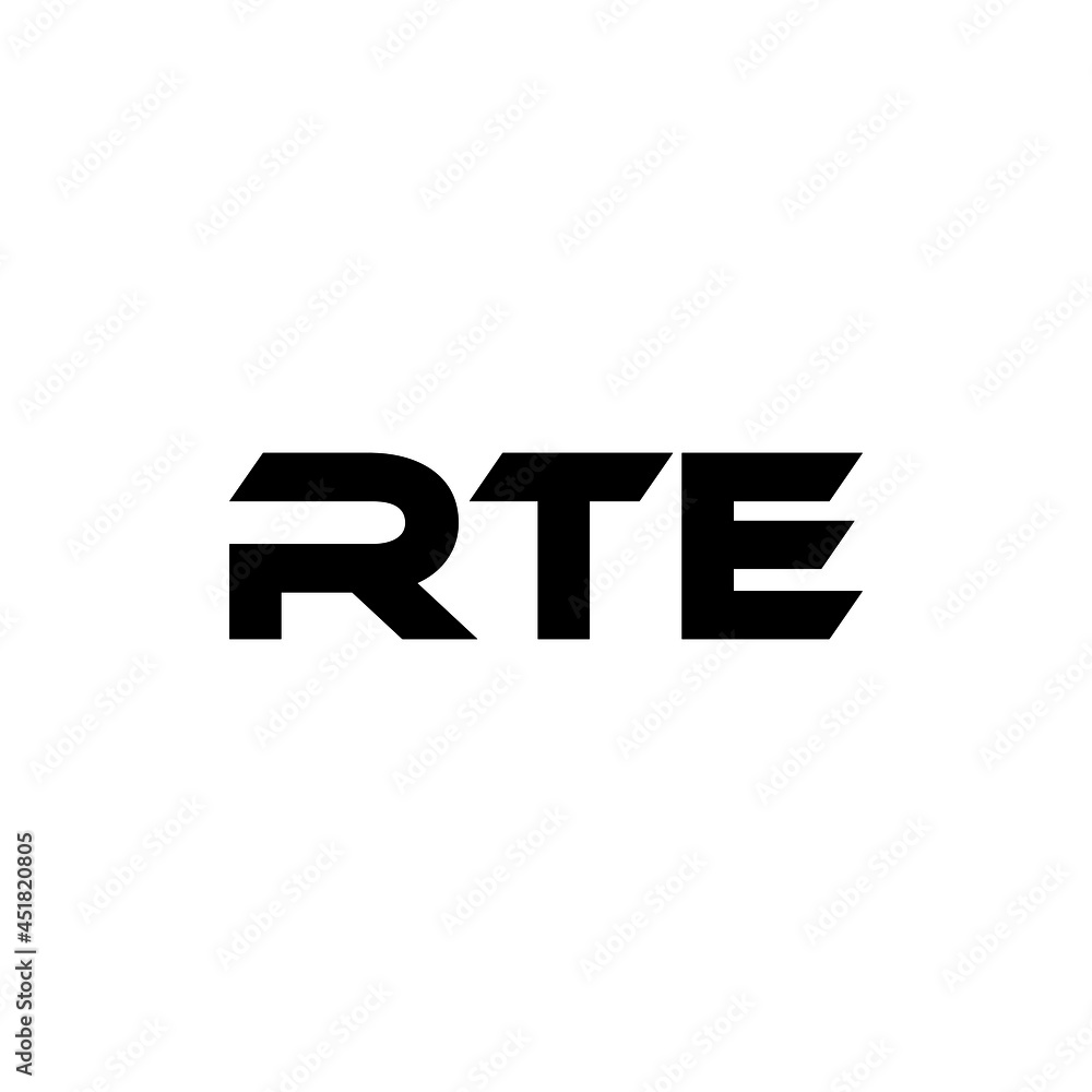 RTE letter logo design with white background in illustrator, vector ...