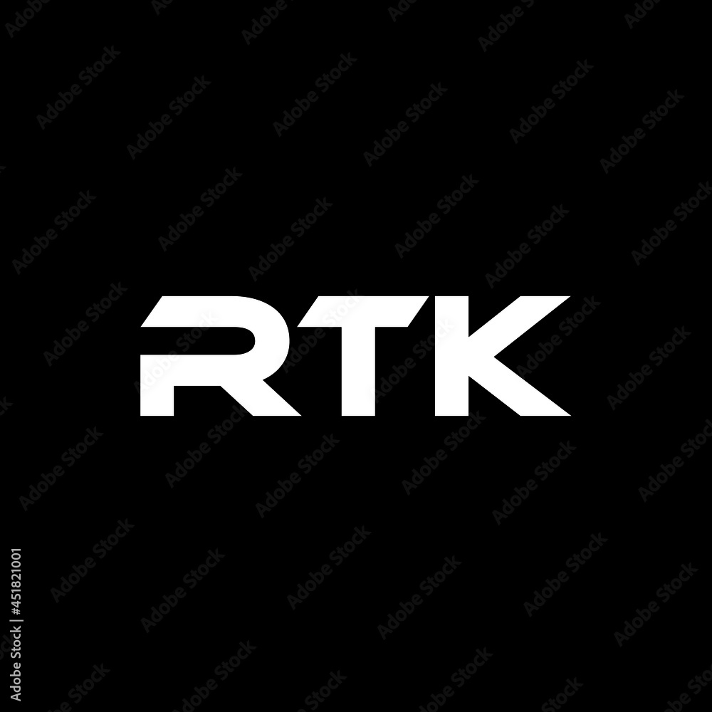 RTK letter logo design with black background in illustrator, vector ...