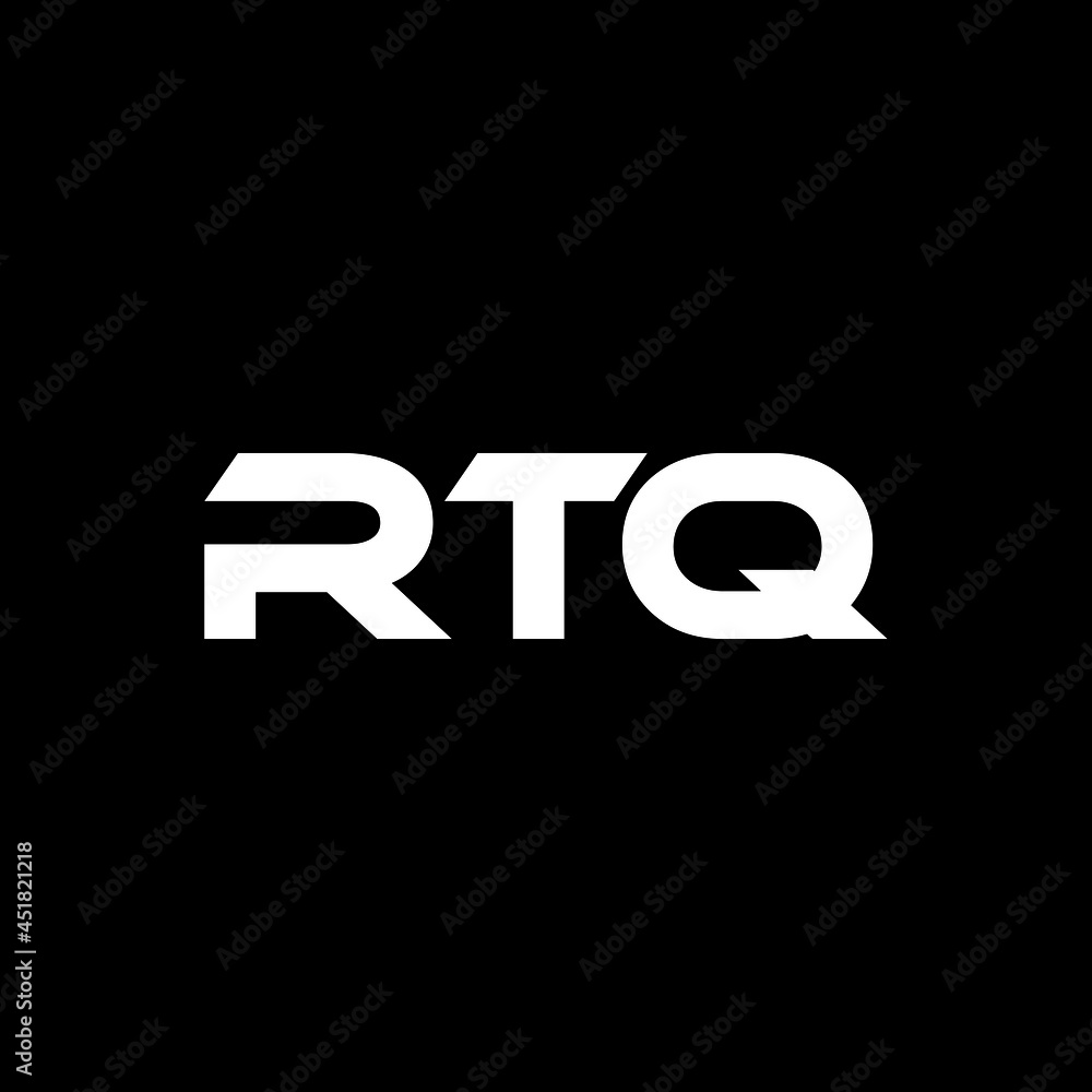 RTQ letter logo design with black background in illustrator, vector ...