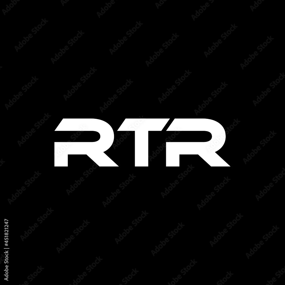 RTR letter logo design with black background in illustrator, vector ...