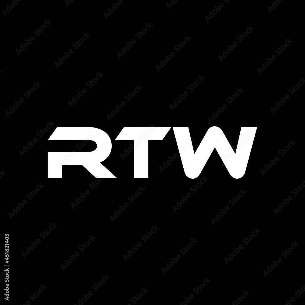 RTW letter logo design with black background in illustrator, vector ...