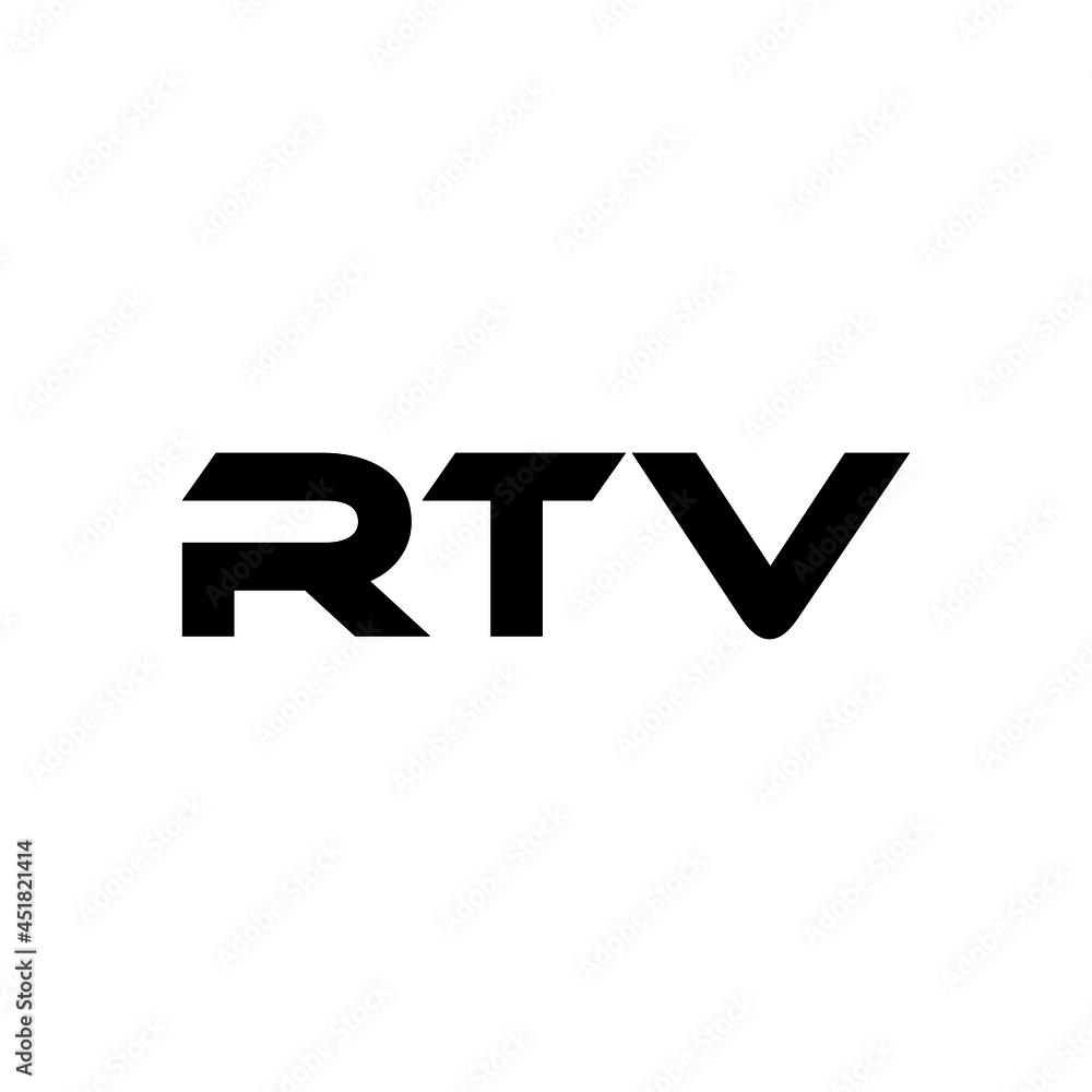 RTV letter logo design with white background in illustrator, vector ...