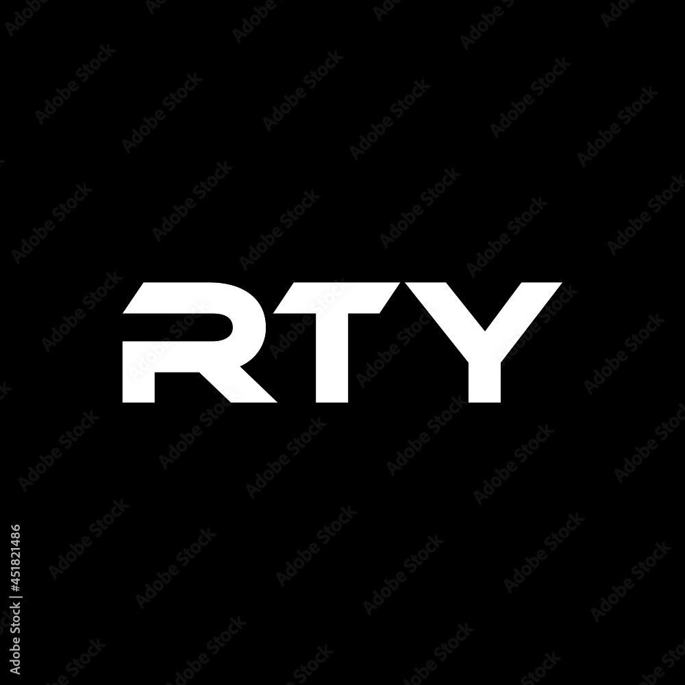 RTY letter logo design with black background in illustrator, vector ...