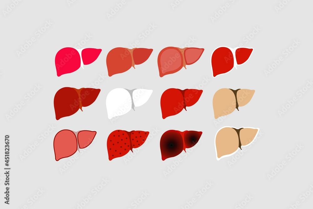 Human Heart symbols vector illustration. Different types of heart ...