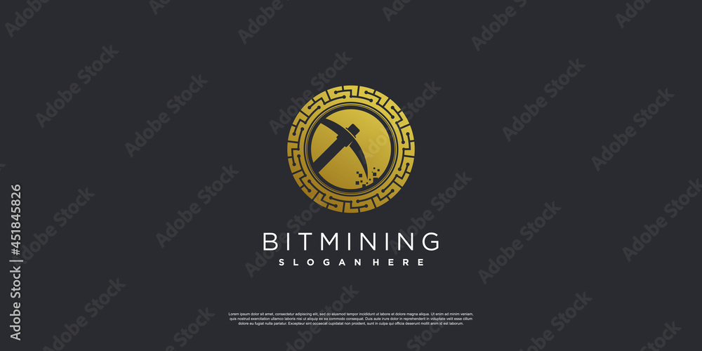Crypto mining logo with modern creative element Premium Vector part 2 ...