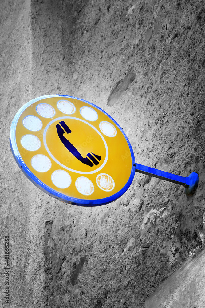 VECCHIO SIMBOLO TELEFONICO ITALIANO , VINTAGE ITALIAN TELEPHONE SIGN ...