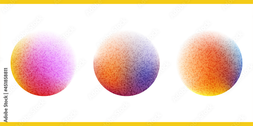 Stylish minimalistic round logos. Geometric shapes with a grain of sand ...