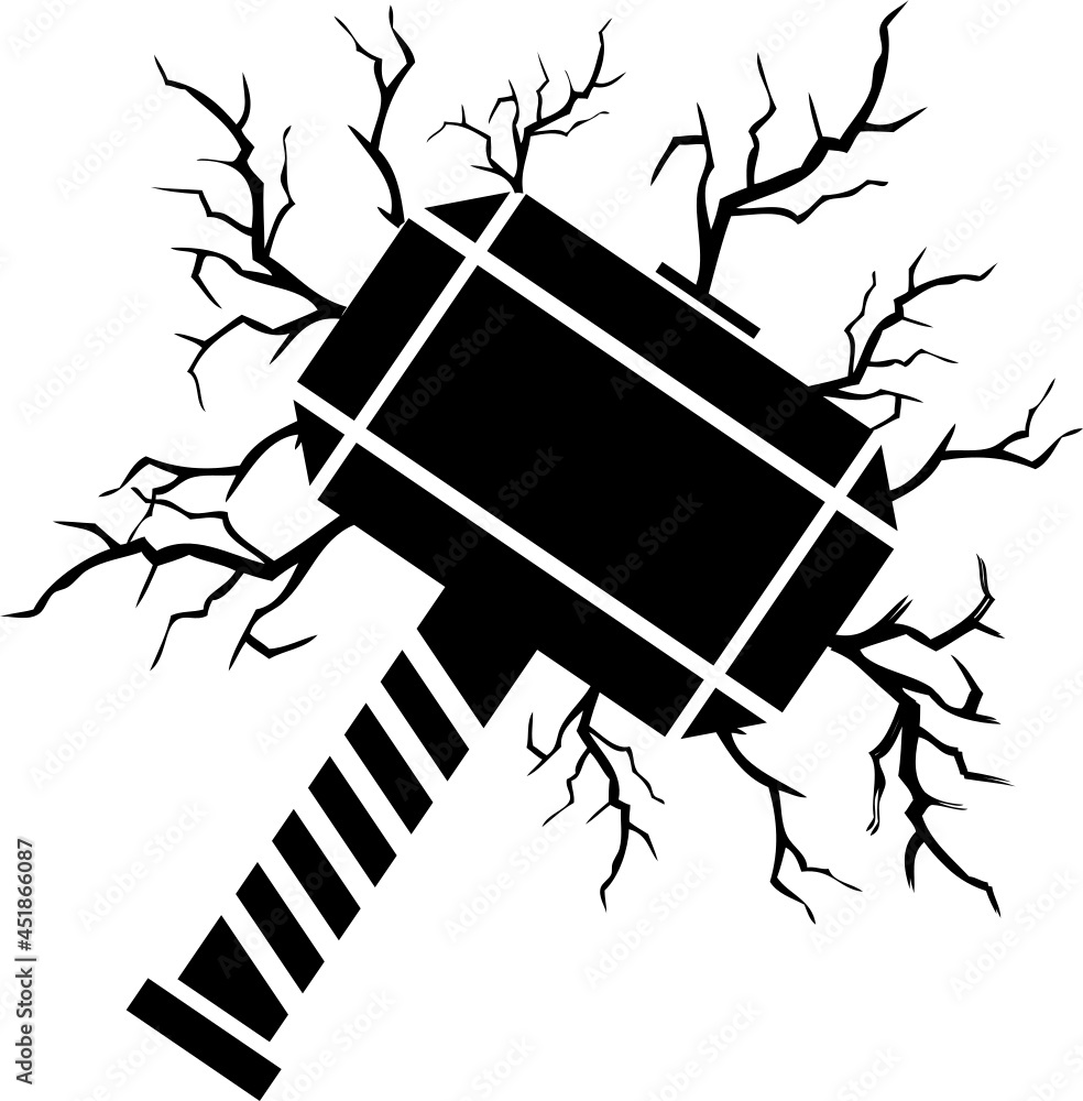 hammer with thunder electric strike svg vector cut file for cricut and ...