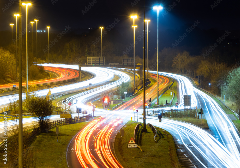 The Bredbury Scissors, junction 26 of the M60 motorway, England, UK ...