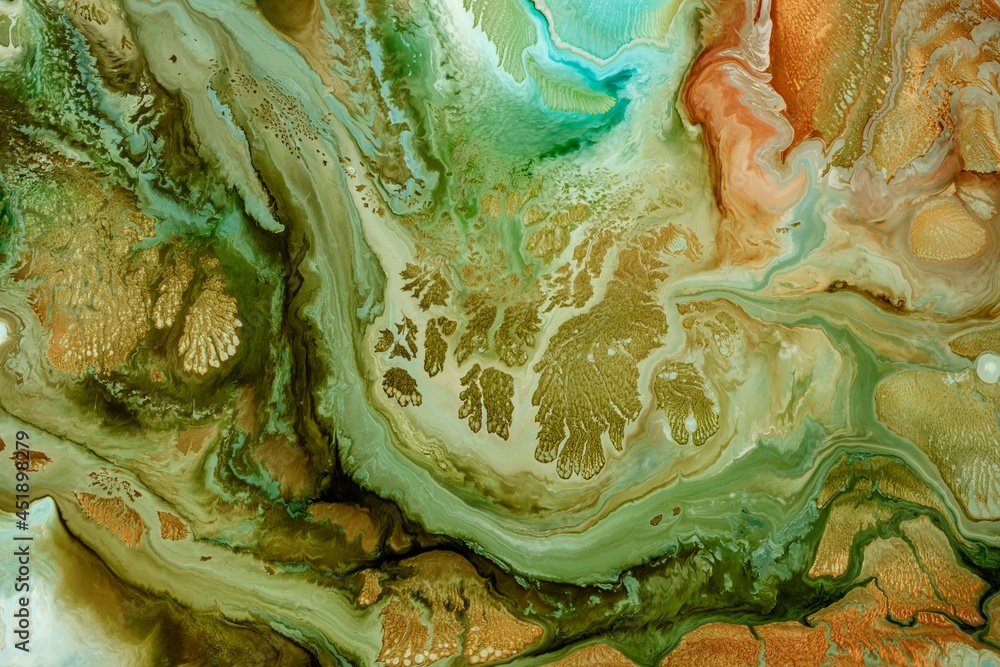 Fluid art texture. Abstract backdrop with mixing paint effect. Liquid ...