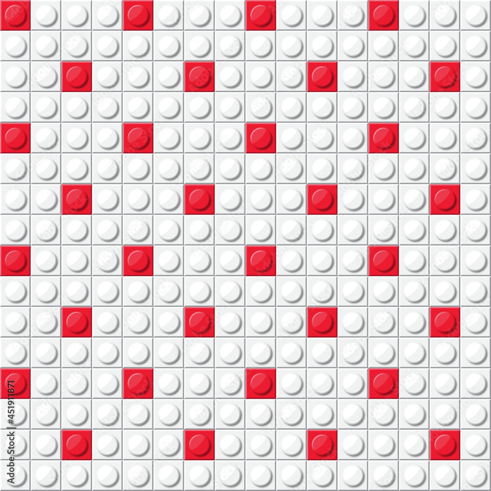 Seamless vector wall pattern of block brick small red squares on a ...