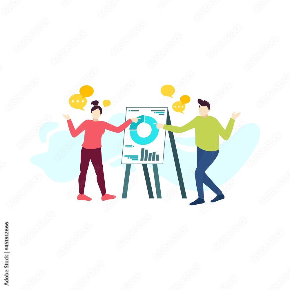 man and woman group discussion presentation system strategy people ...