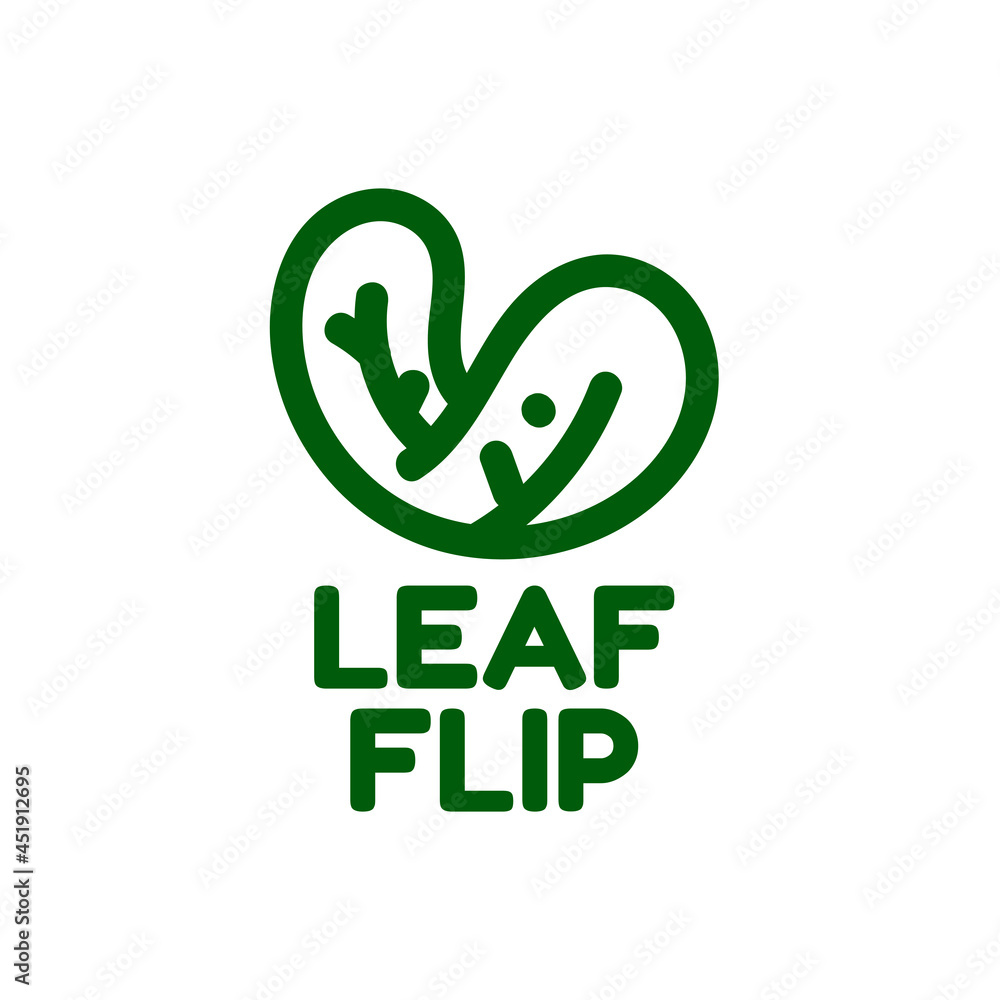 flip Green leaf nature logo concept design illustration Stock Vector ...
