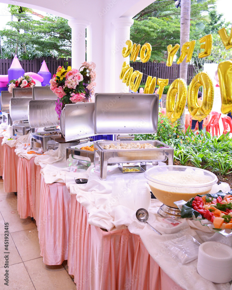 banquet sit down buffet party catering with asian halal menu for ...