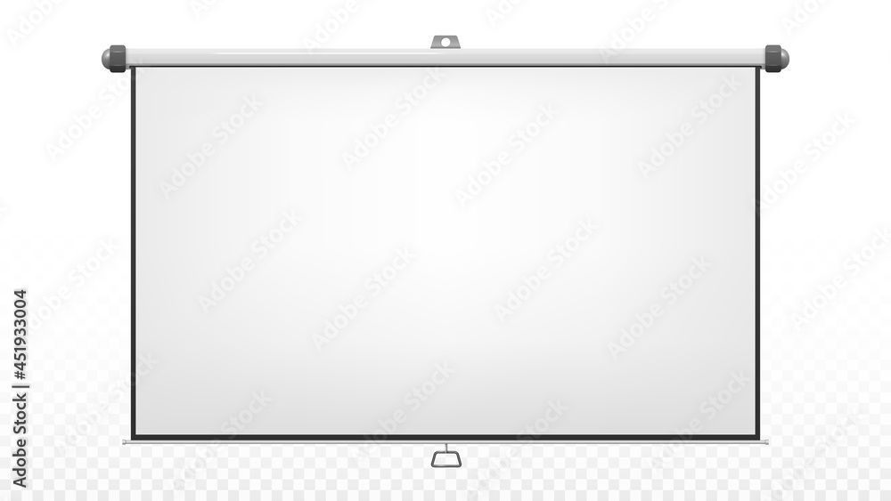 Realistic projection screen, isolated vector illustration Stock Vector ...