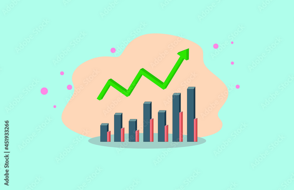 vector illustration chart chart increase in financial statements ...