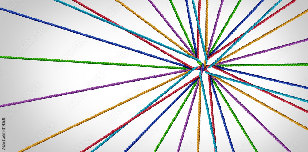 Together unity concept and connecting as a teamwork idea and business ...