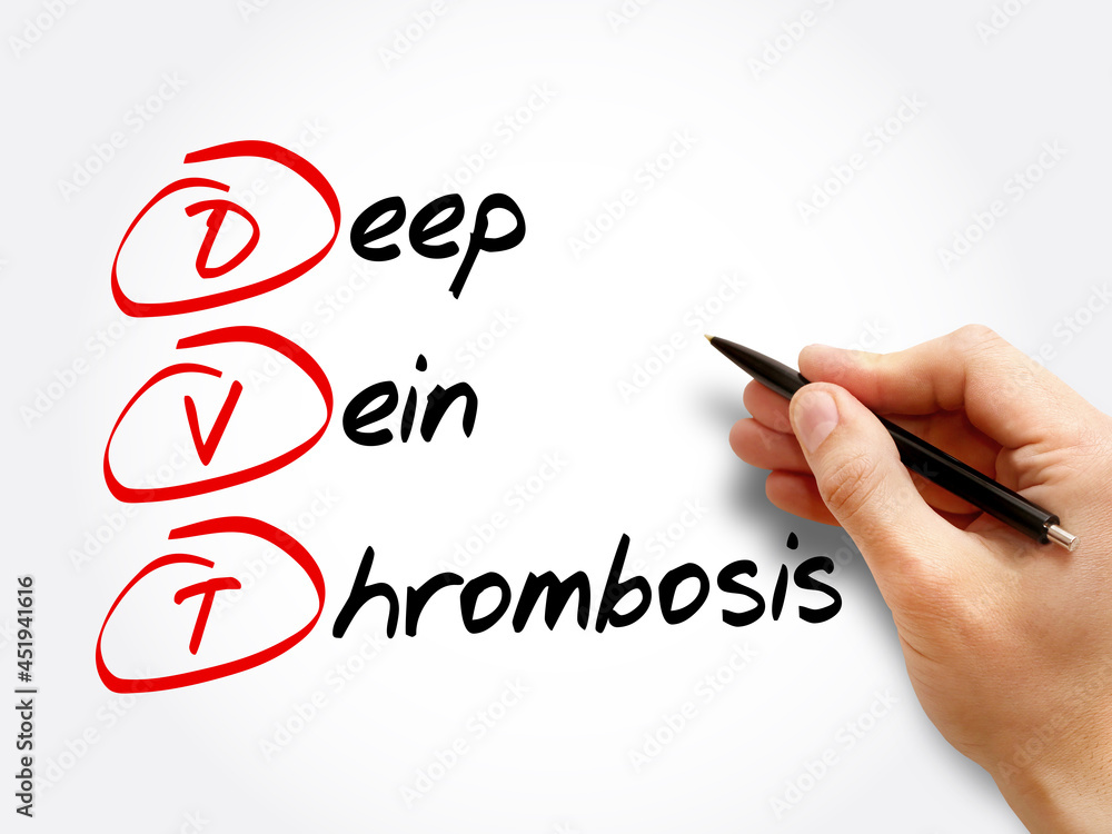 DVT - Deep Vein Thrombosis, acronym health concept background Stock ...