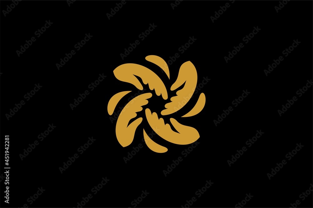 Circle hand logo design. Group abstract symbol. Full color people care ...