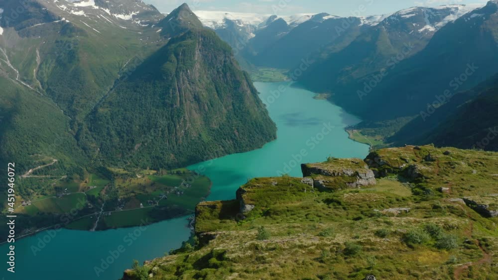 Lake Oldevatnet And Oldevatn Campground In Oldedalen Valley. View From ...
