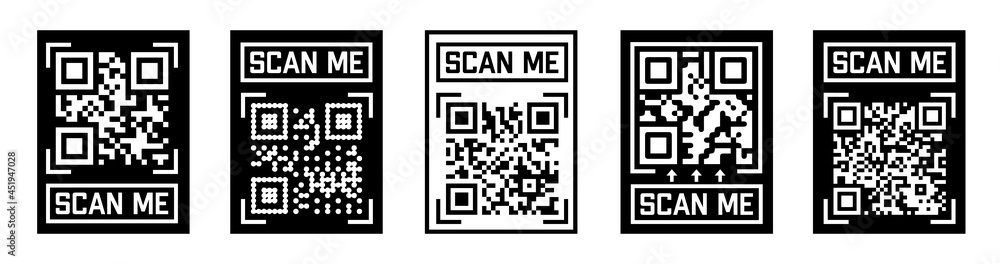 QR code frame. Template scan me Qr code for smartphone. QR code for ...
