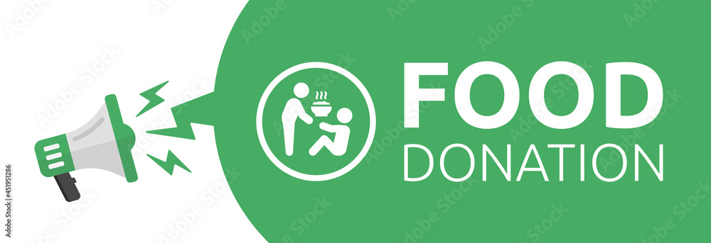 Food donation announcement sign. Giving meal symbol Stock Vector ...