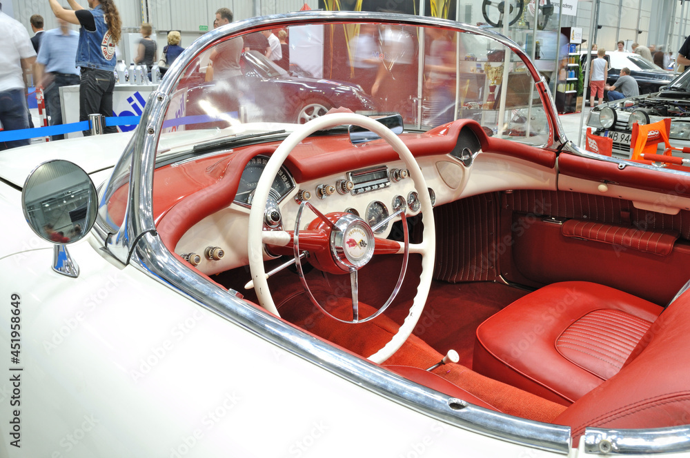 Interior of the Chevrolet Corvette C1 (1953) on display at the classic ...