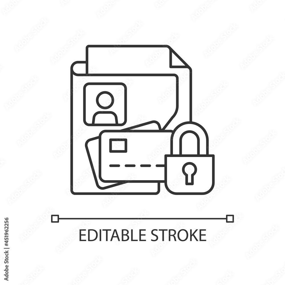 Nonpublic personal information linear icon. Personally identifiable ...
