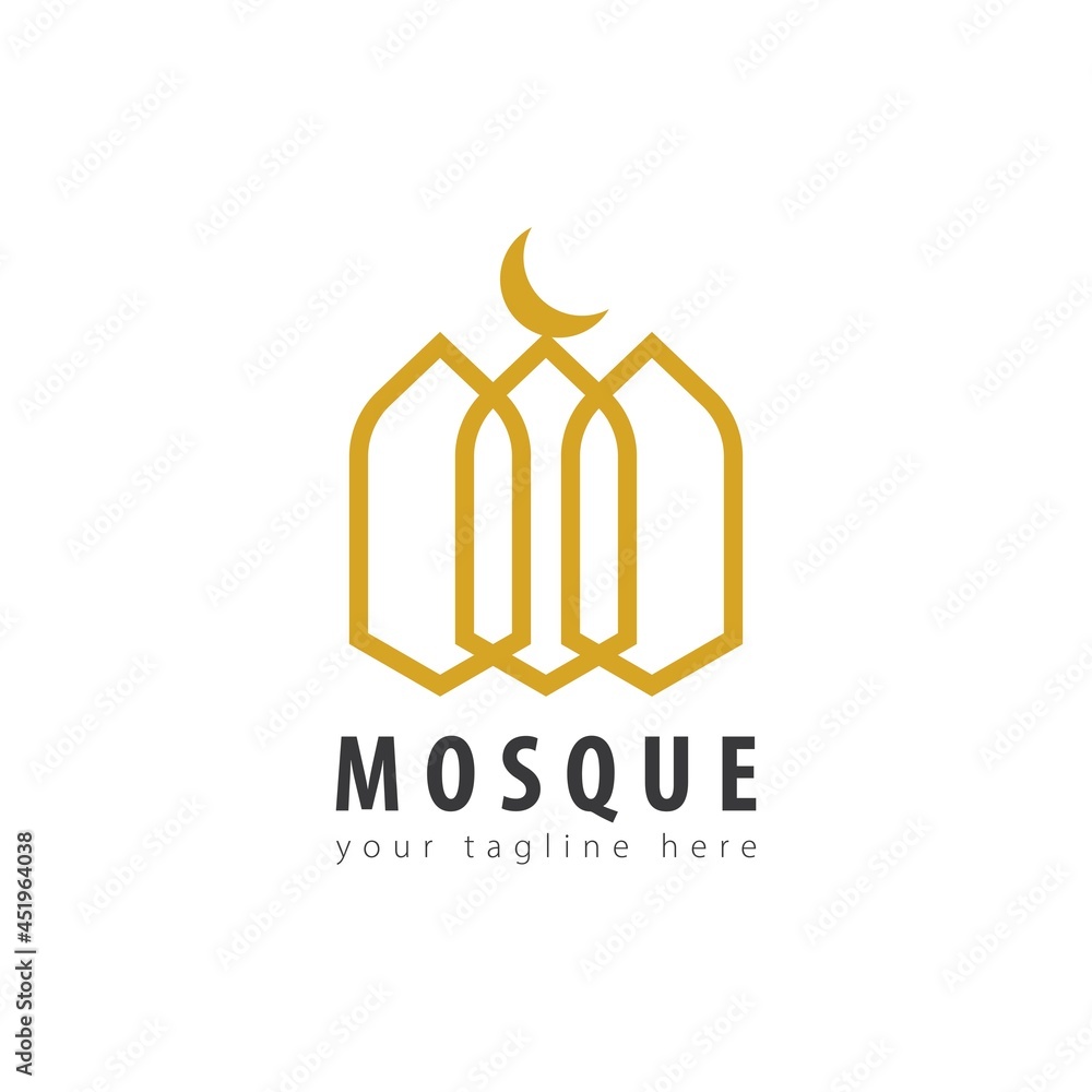 Simple Mosque Logo Template Design. Creative Mosque Symbol, Mosque Icon ...