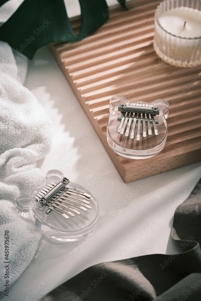 Glass Kalimba mini 8 keys. Kalimba or mbira is an African musical ...