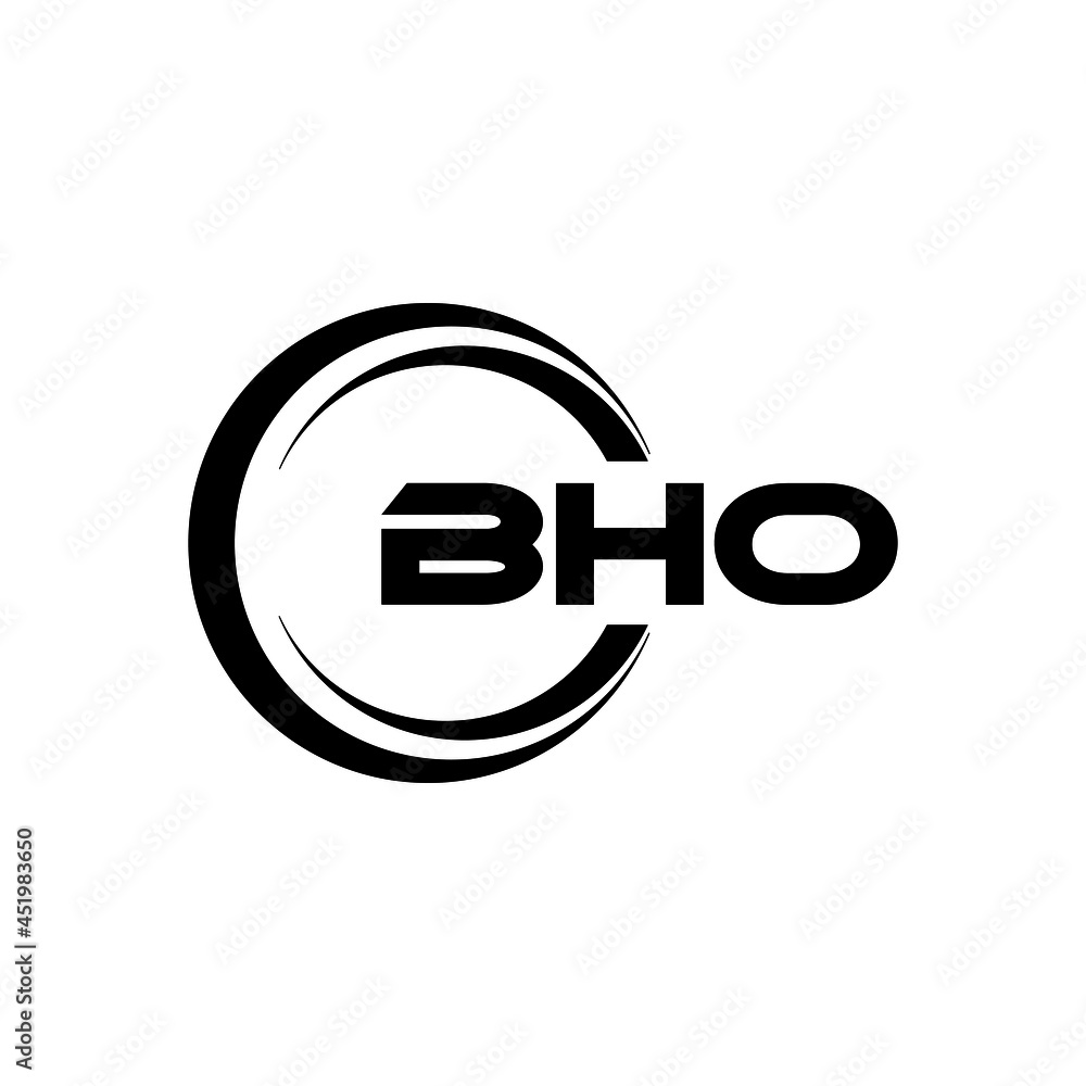 BHO letter logo design with white background in illustrator, vector ...