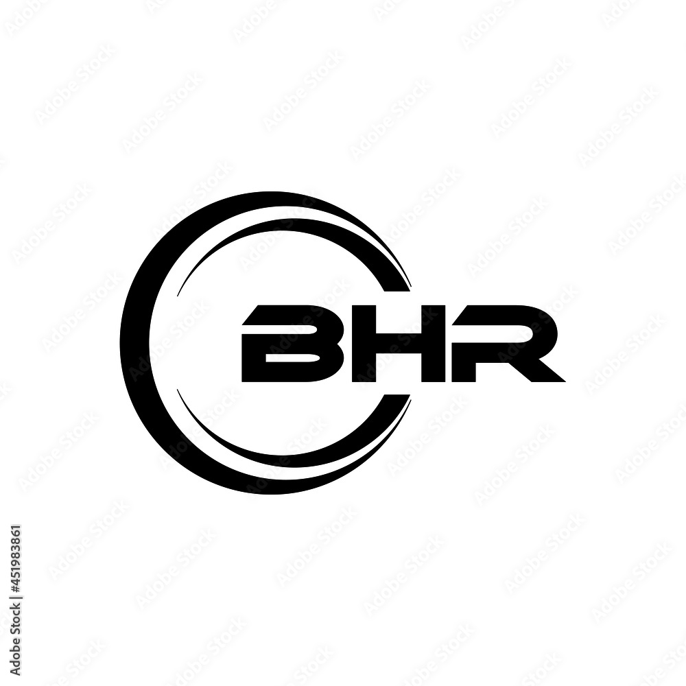 Vecteur Stock BHR letter logo design with white background in ...