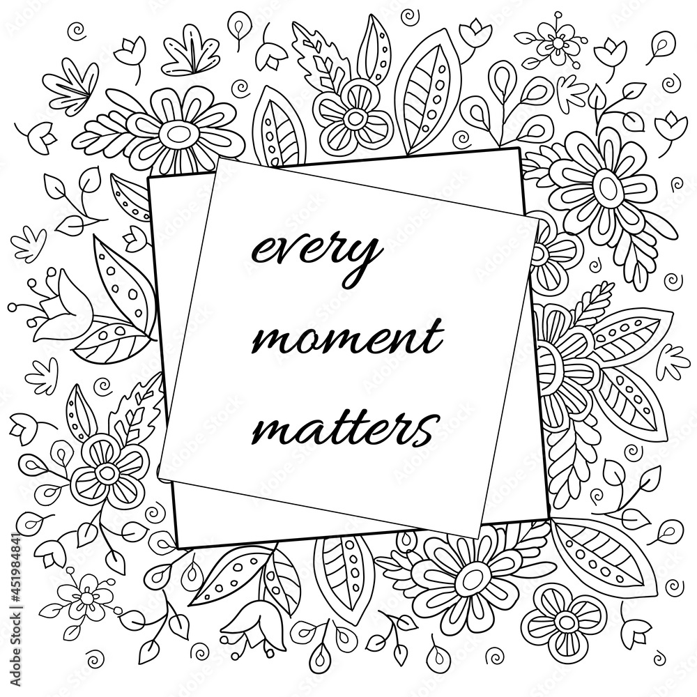 Cute hand drawn coloring pages for kids and adults. Motivational quotes ...