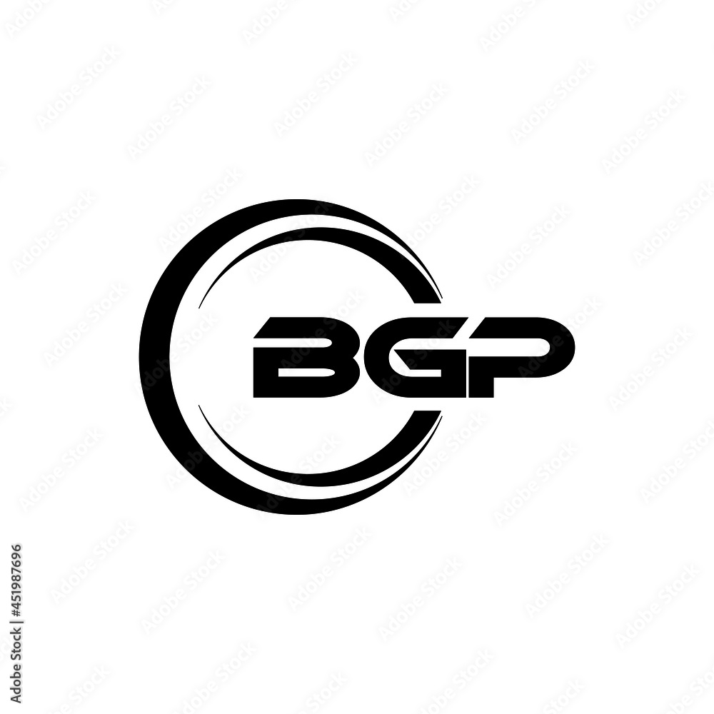 BGP letter logo design with white background in illustrator, vector ...
