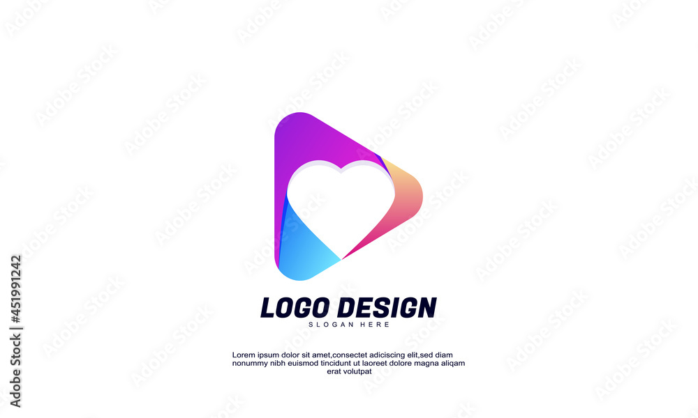 awesome creative shapes idea modern love triangle logo finance ...