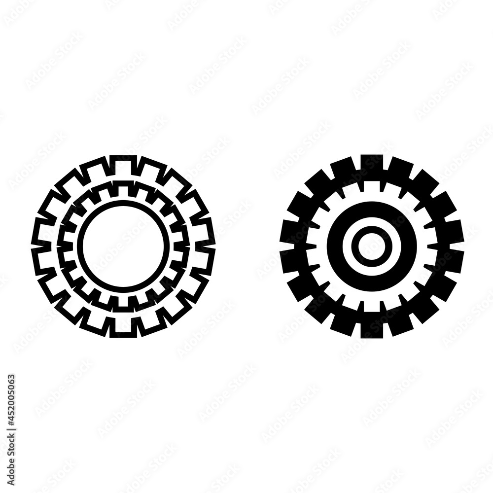 Gear vectpr icon set. mechanism illustration sign collection. Mechanics ...