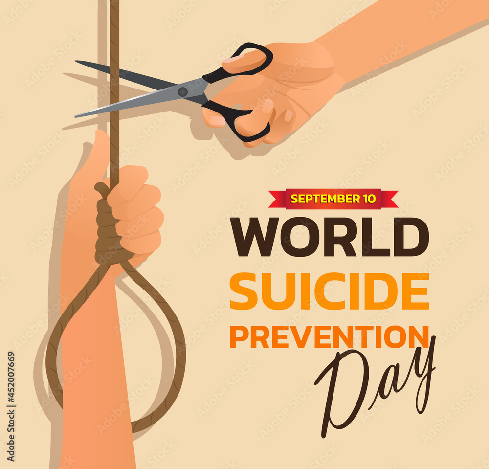 World Suicide Prevention Day concept with awareness ribbon. Design for ...