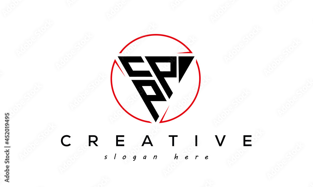 CPP triangle letter logo with circel victor Stock Vector | Adobe Stock
