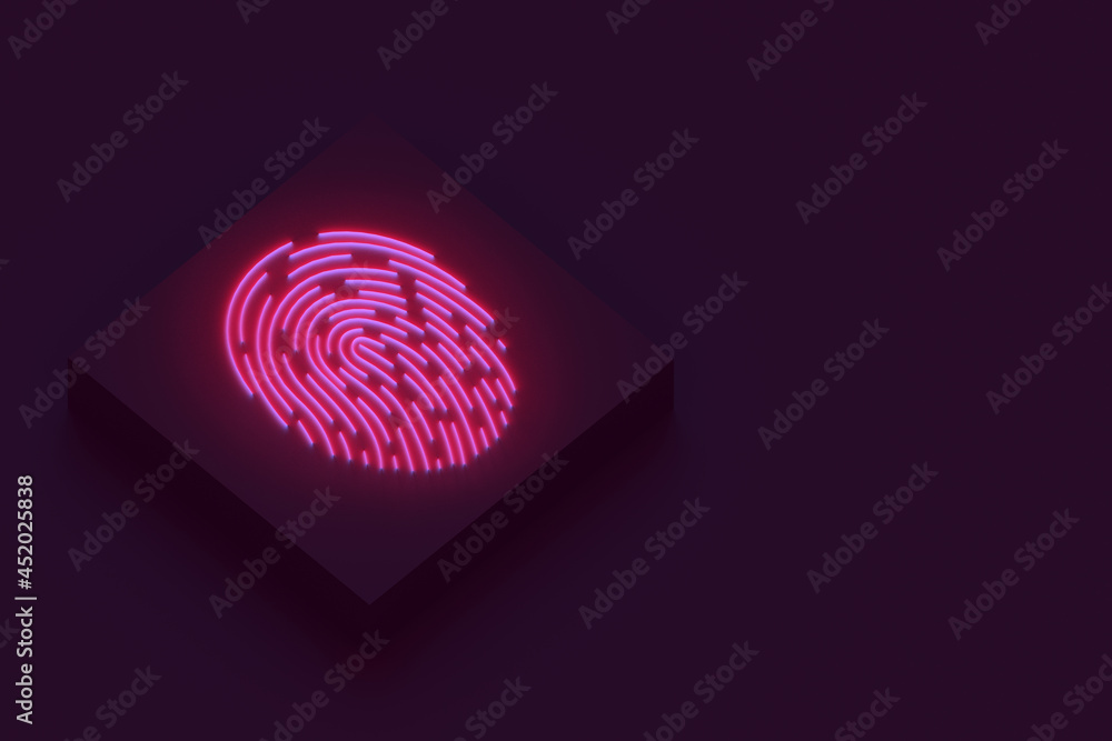 Cyber security, identity verification concept - isometric arrangement ...