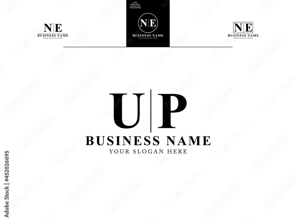 Letter UP Logo, Monogram up logo icon vector with Abstract U&P simple ...