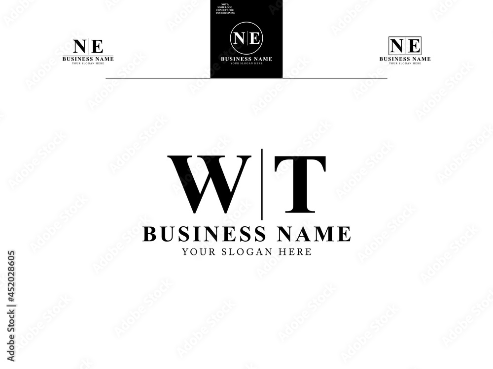 Letter WT Logo, Monogram wt logo icon vector with Abstract W&T simple ...