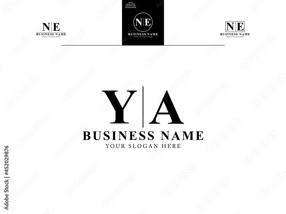 Letter YA Logo, Monogram ya logo icon vector with Abstract Y&A simple ...