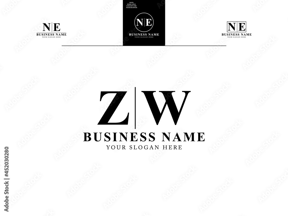 Letter ZW Logo, Monogram zw logo icon vector with Abstract Z&W simple ...