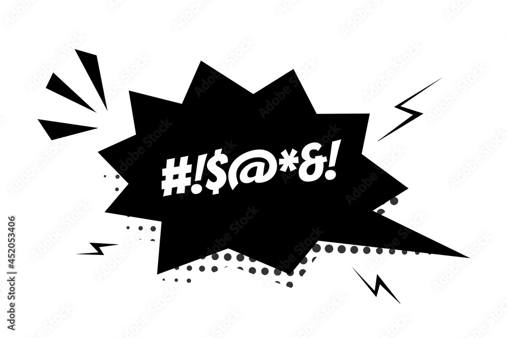 Vecteur Stock Comic speech bubble with swear words symbols Vector bad ...