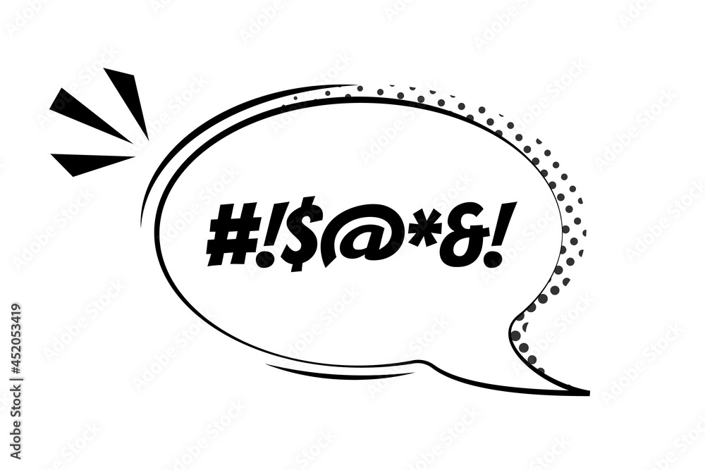 Comic speech bubble with swear words symbols Vector bad speech language ...